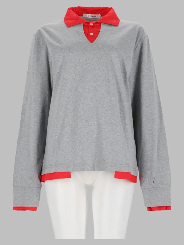 Gimaguas Contrast-trim Polo Shirt - Grey