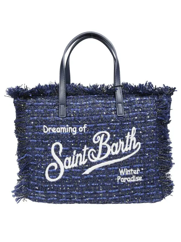 MC2 SAINT BARTH Colette Tweed Mini Handbag With Strap
