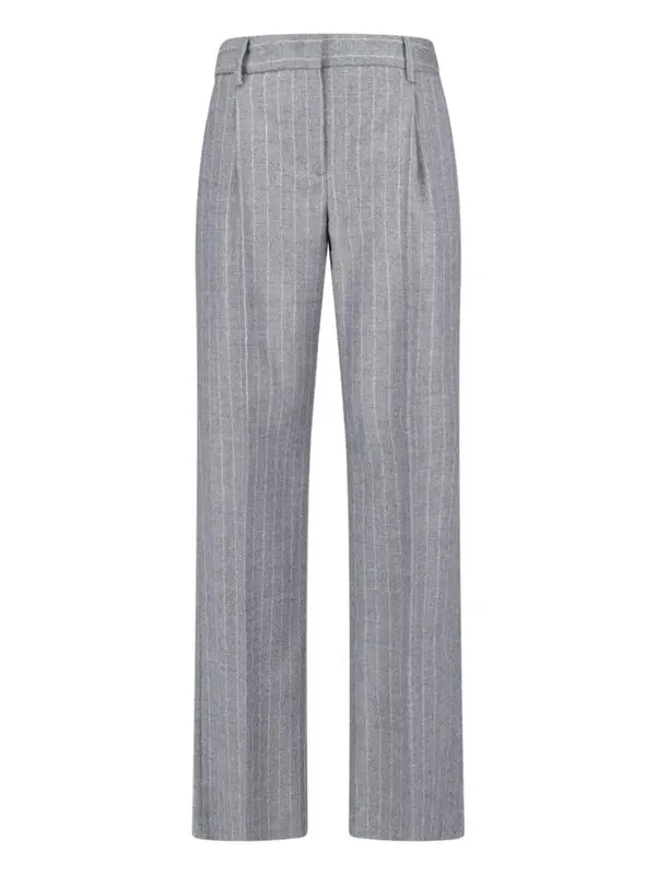 LARDINI Pinstripe Wide-leg Tailored Trousers