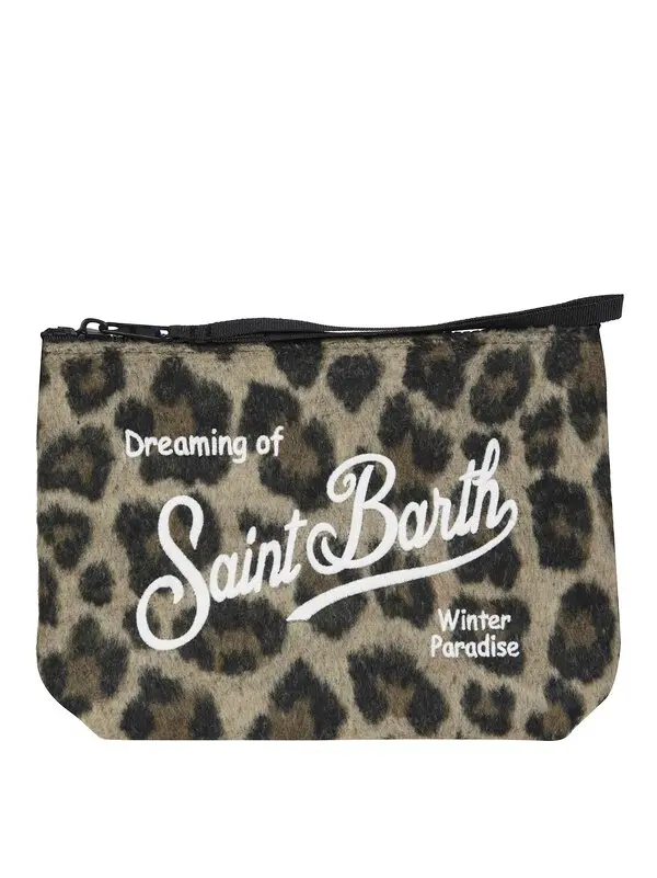MC2 SAINT BARTH Aline Felt Mini Pochette - Marrone