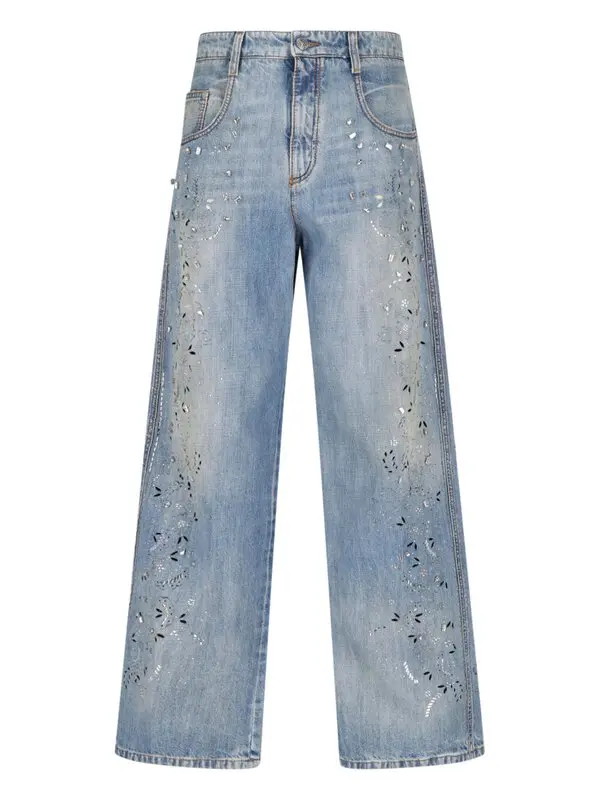 Ermanno Scervino Embellished Wide-leg Jeans