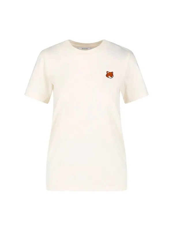 Maison Kitsuné Fox Patch Cotton T-shirt - Beige