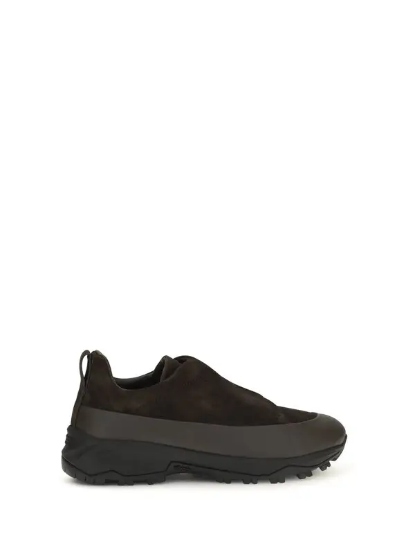 Zegna Triple Stitch™ Monte Leather And Suede Sneakers - Brown