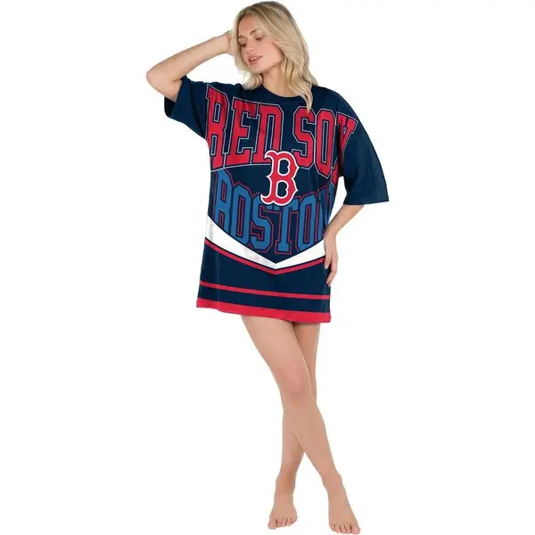 CONCEPTS SPORT Boston Red Sox Mosaic Knit Nightdress - Navy