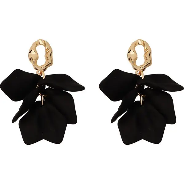 PANACEA Petal Drop Earrings - Black