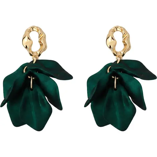 PANACEA Petal Drop Earrings - Green
