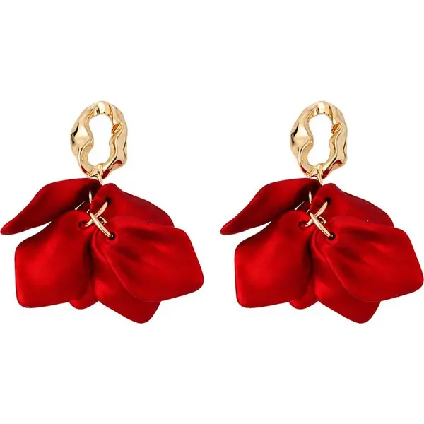 PANACEA Petal Drop Earrings - Red