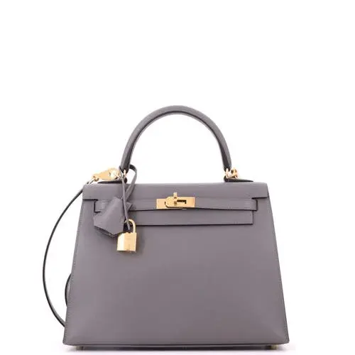 Hermès Kelly Handbag Madame With Gold Hardware 25 - Grey