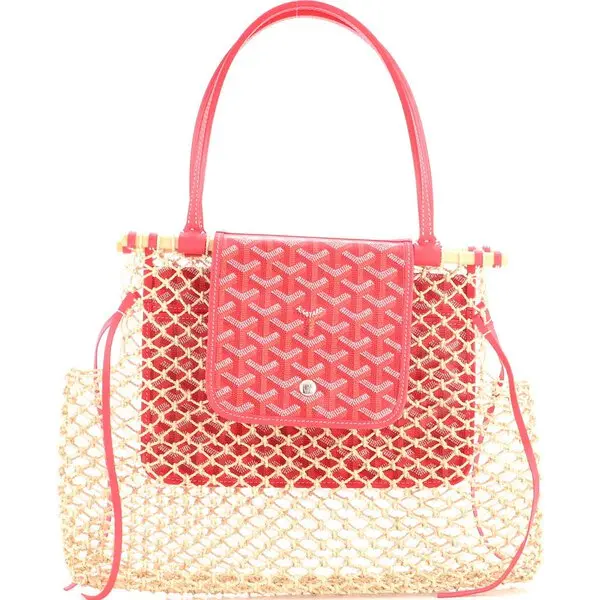 Goyard Aligre Bag Raffia Net With Coated Canvas - Pink