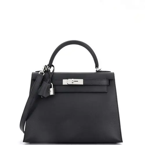 Hermès Kelly Handbag Epsom With Palladium Hardware 28 - Black
