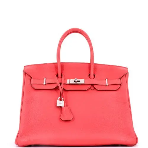 Hermès Birkin Handbag Pink Togo With Palladium Hardware 35 - Red