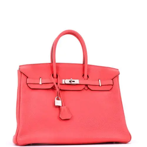 Hermès Birkin Handbag Pink Togo With Palladium Hardware 35 - Red