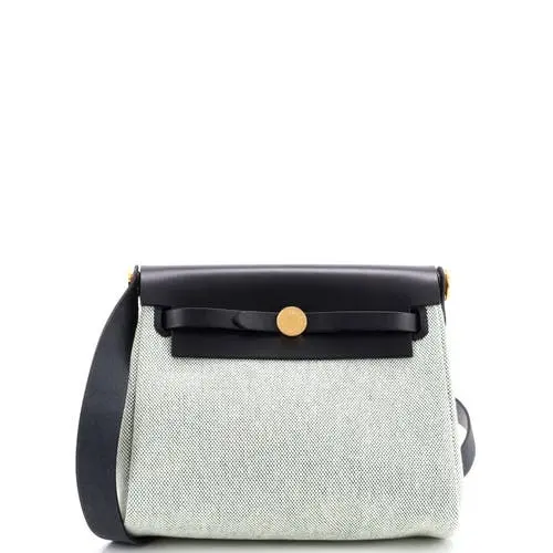 Hermès Herbag Zip Toile And Leather 20 - Black