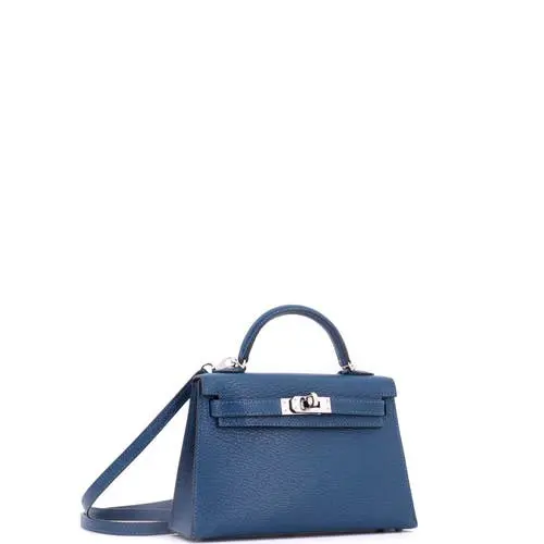 Hermès Kelly Mini Ii Bag Verso Chevre Mysore With Palladium Hardware 20