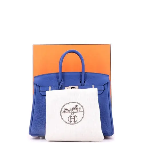 Hermès Birkin Handbag Togo With Palladium Hardware 25 - Blue
