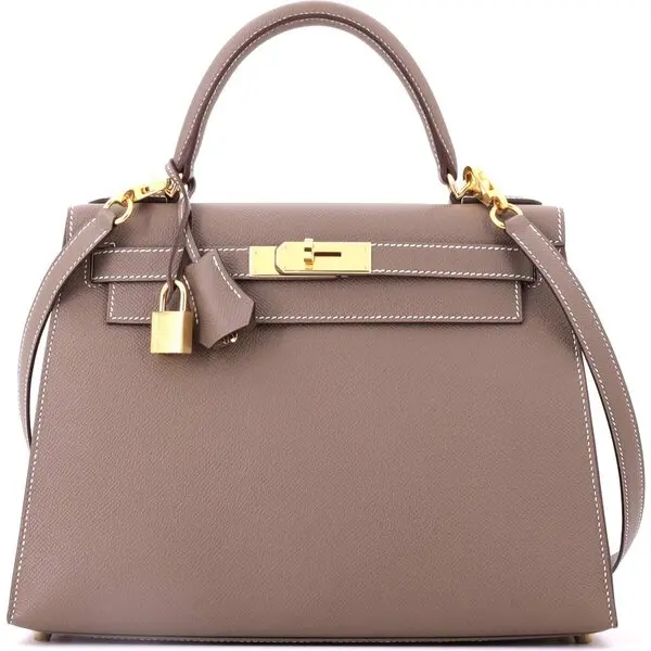 Hermès Kelly Handbag Epsom With Gold Hardware 28 - Grey