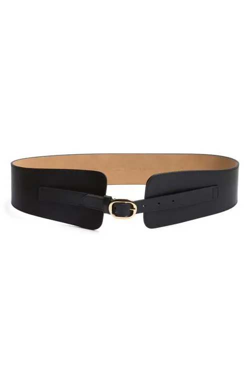 Treasure & Bond Alanna Leather Wide Waist Belt - Black