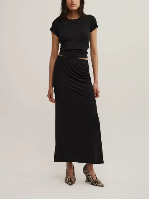 Witchery Side Gather Skirt - Black