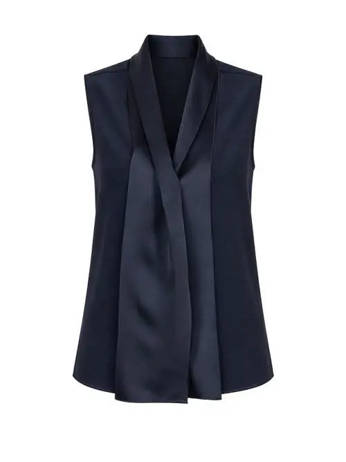 CALLAS MILANO Shelby Scarf Front Shirt - Navy