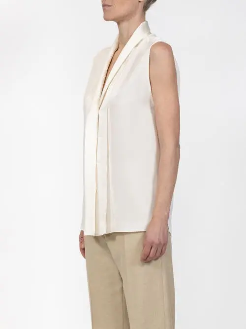 CALLAS MILANO Shelby Scarf Front Shirt - Parchment