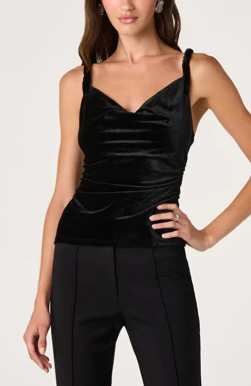 Astr The Label Berlyn Cowl Neck Velvet Camisole - Black