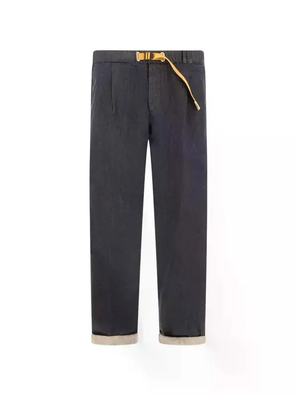 WHITE SAND Belted Pleated Trousers