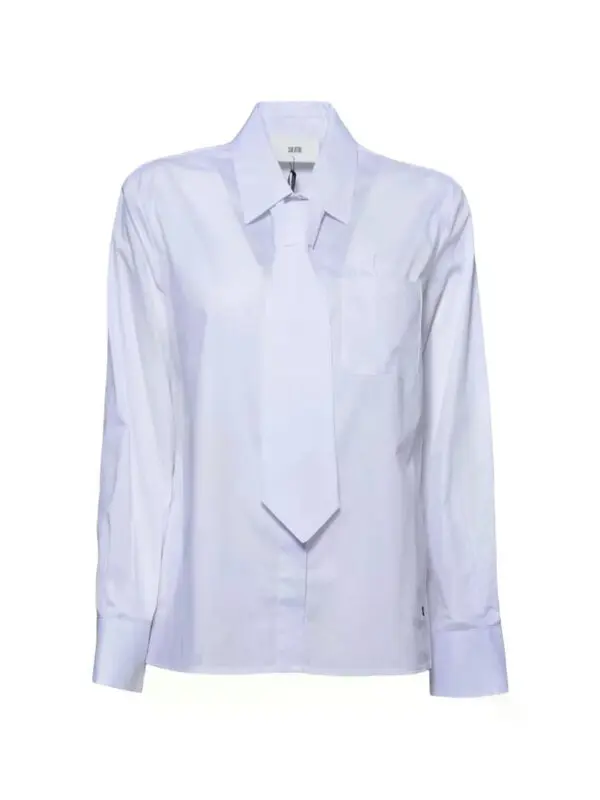 SOLOTRE Tie-detail Chest-pocket Shirt