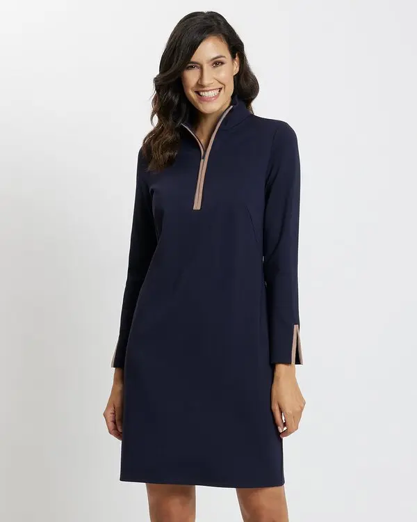 Jude Connally Anna Dress Jude Ponte - Dark Navy Camel / Regular