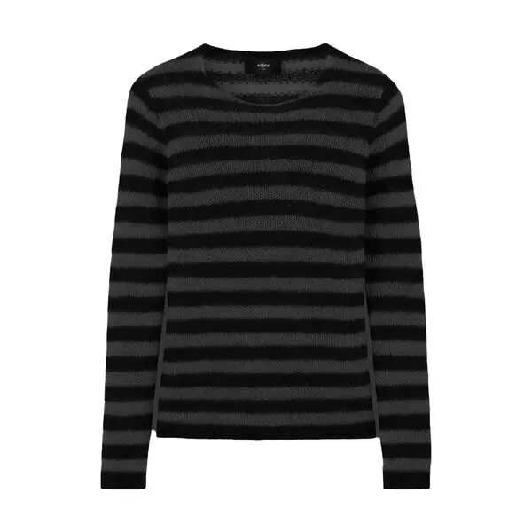 OTHER UK Classic Stripe Navarro Jumper & Gun Metal Grey