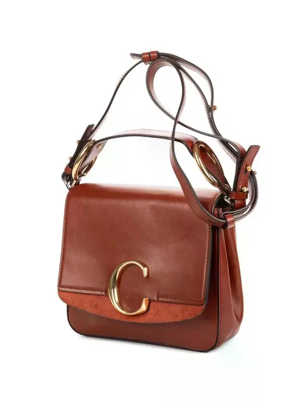 Chloé Small C Logo Shoulder Bag - Brown