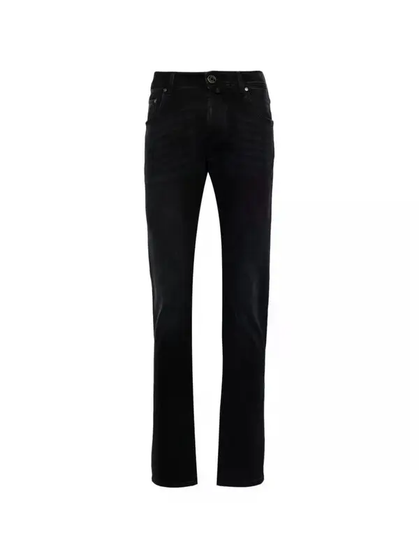 JACOB COHЁN Faded-effect Slim-fit Jeans - Black