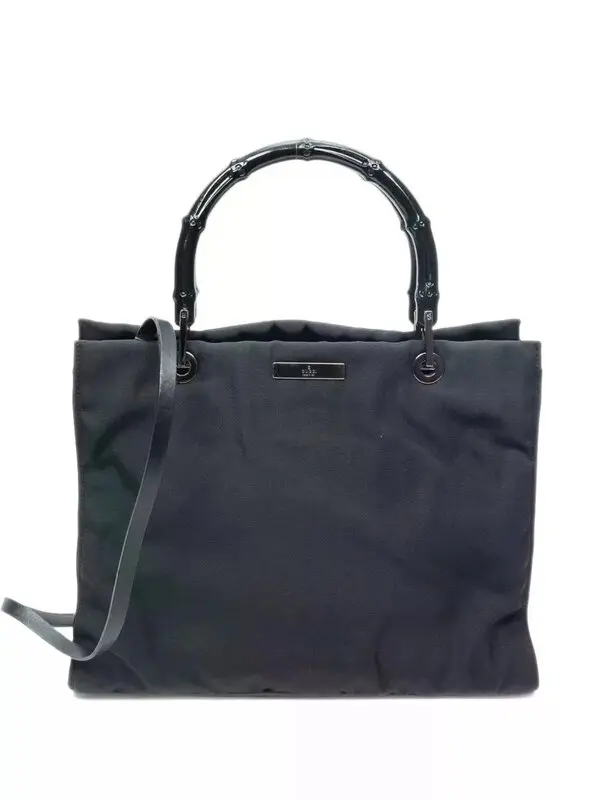 Gucci Bamboo Top-zip Handbag - Black