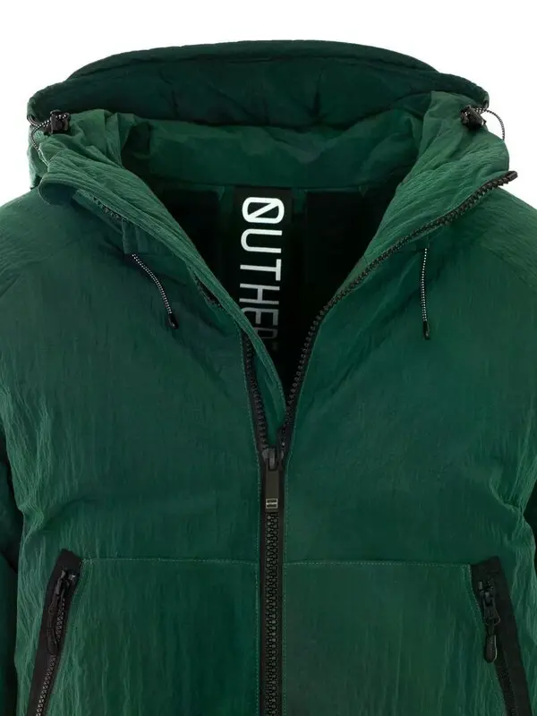 OUTHERE Logo-patch Hooded Jacket - Green