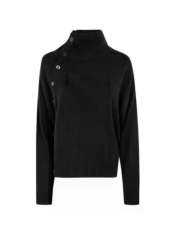 Seventy Turtleneck Button-fastening Sweater - Black