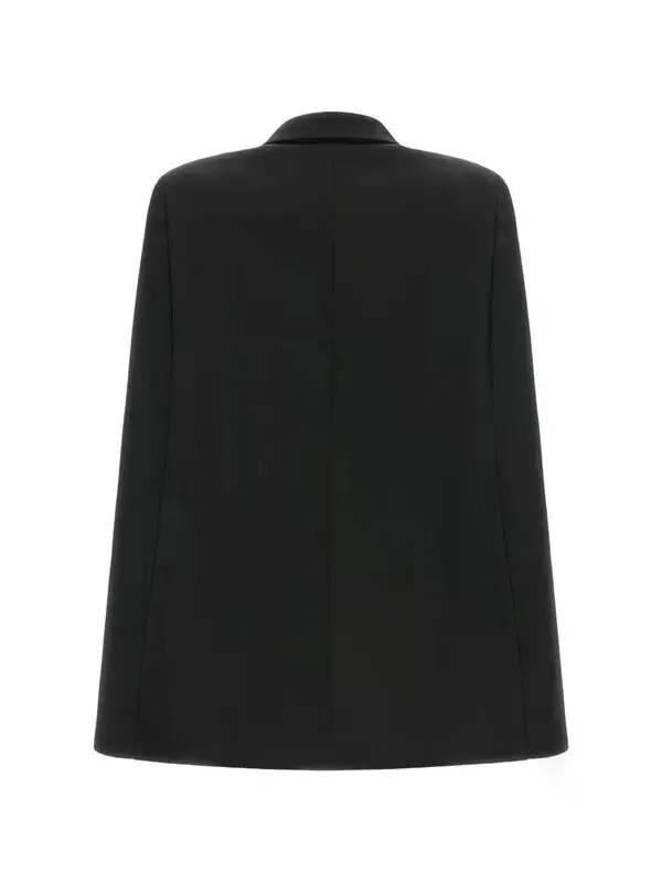 FEDERICA BONIFACI Tuxedo Double-breasted Cape Blazer - Black