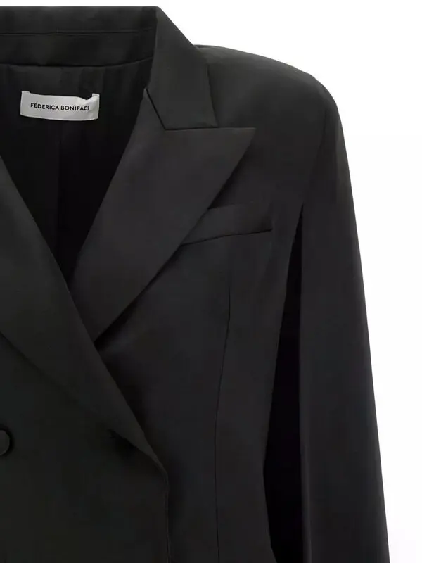 FEDERICA BONIFACI Tuxedo Double-breasted Cape Blazer