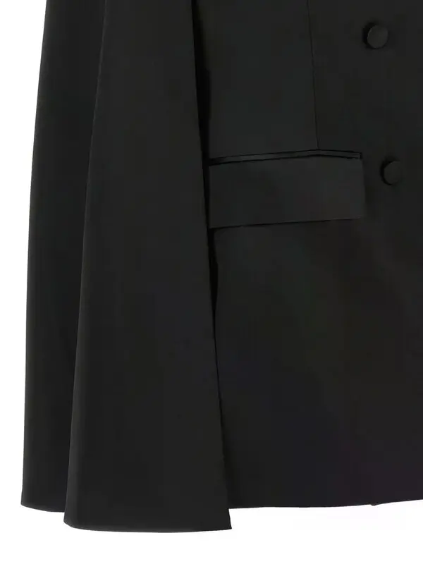 FEDERICA BONIFACI Tuxedo Double-breasted Cape Blazer