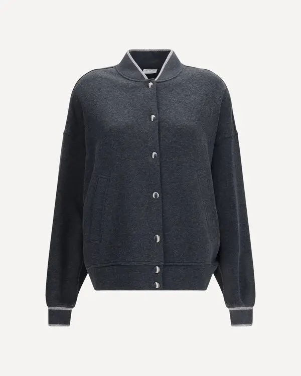 Brunello Cucinelli Techno Cotton And Cashmere Interlock Bomber Jacket