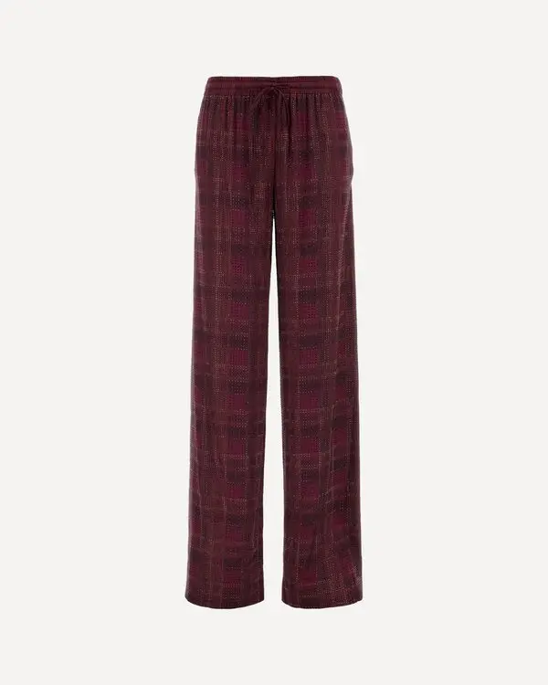 Ermanno Scervino Relaxed Tailoring Check Satin Pants