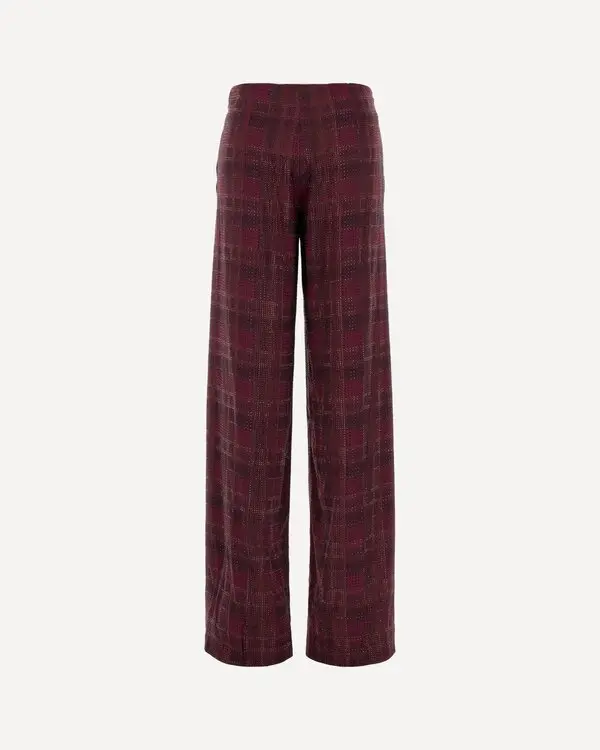 Ermanno Scervino Relaxed Tailoring Check Satin Pants