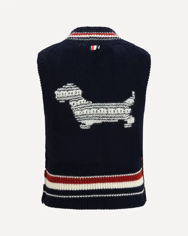 Thom Browne Hector Striped V-neck Vest