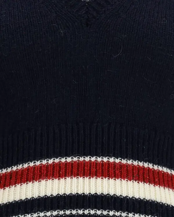 Thom Browne Hector Striped V-neck Vest