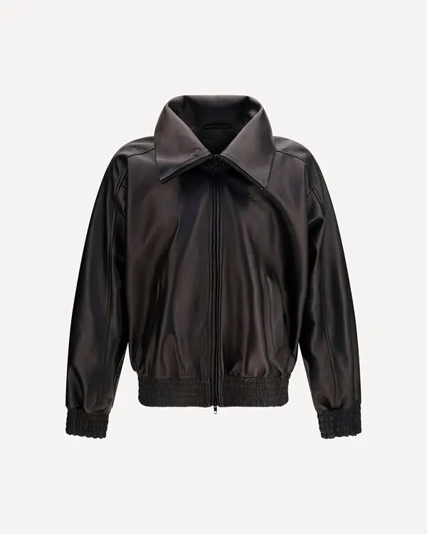 Balenciaga High-neck Leather Jacket Ale