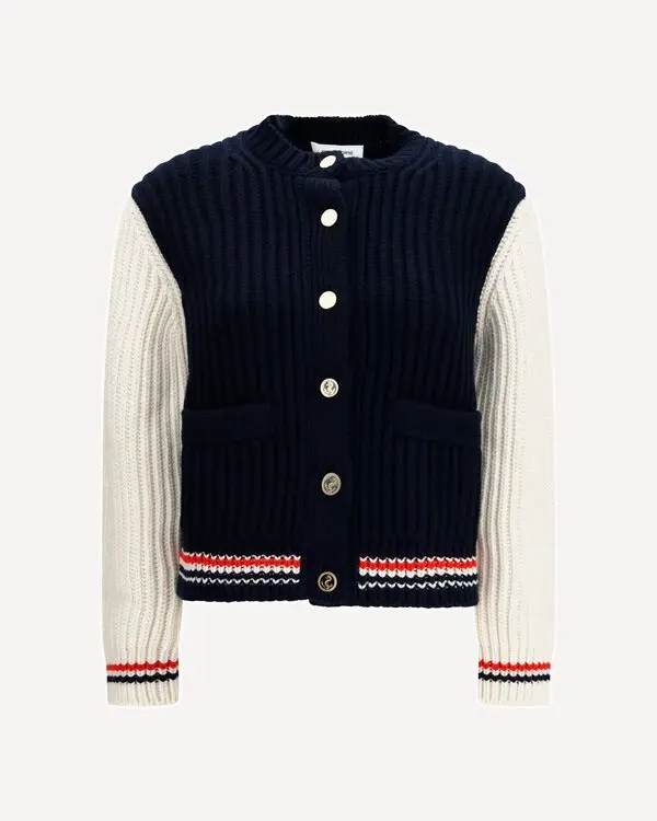 Thom Browne Bicolor Cashmere Cardigan