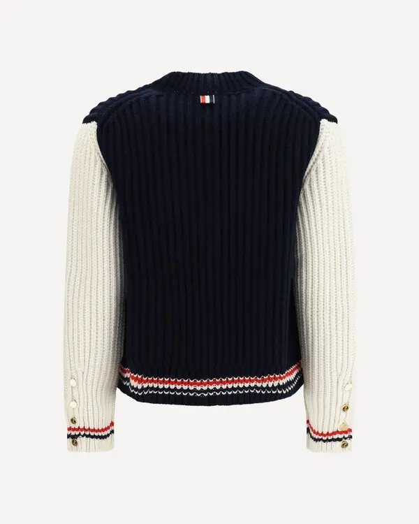 Thom Browne Bicolor Cashmere Cardigan