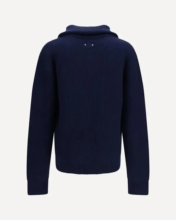 Balenciaga Ribbed Knit Zip Sweater Mae