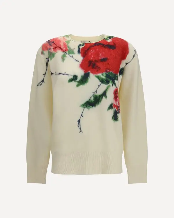 Blumarine Cahmere-blend Weater With Roe Print