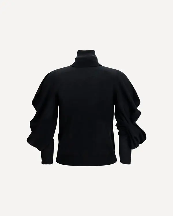 Blumarine High-neck Sweater With Flower Brooch Feale
