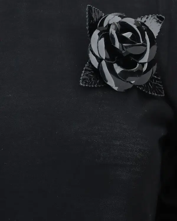 Blumarine High-neck Sweater With Flower Brooch Feale