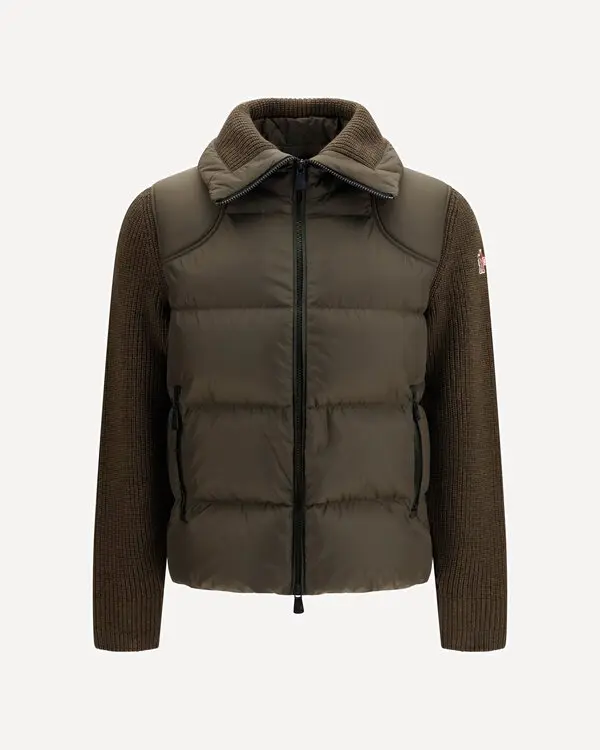 Moncler Padded Woo Cardigan With Zip Mae - Brown